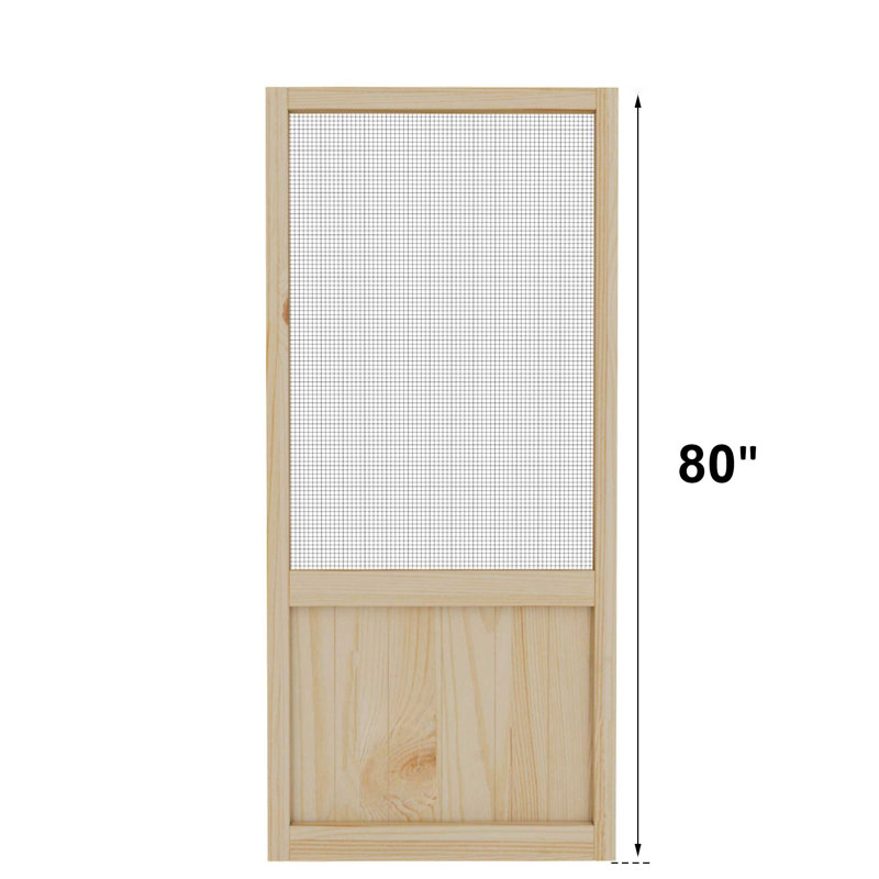 Win Stellar 80'' H Solid Pine Fiberglass Screen Doors & Reviews | Wayfair